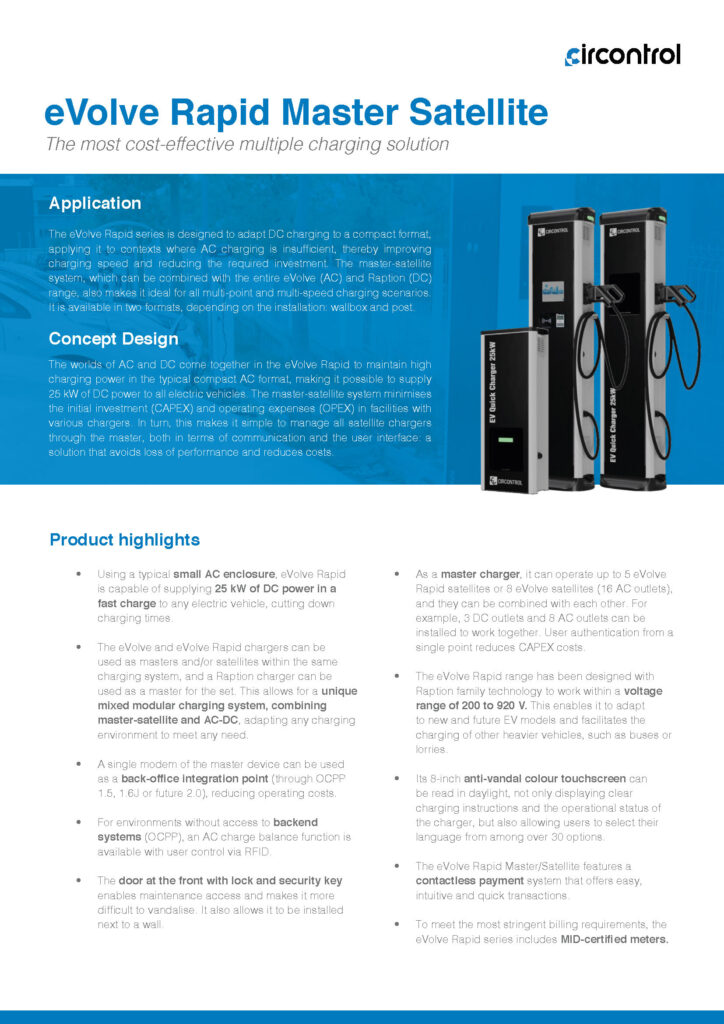 eVolve Rapid Master-Satellite - AOS - EV Charger